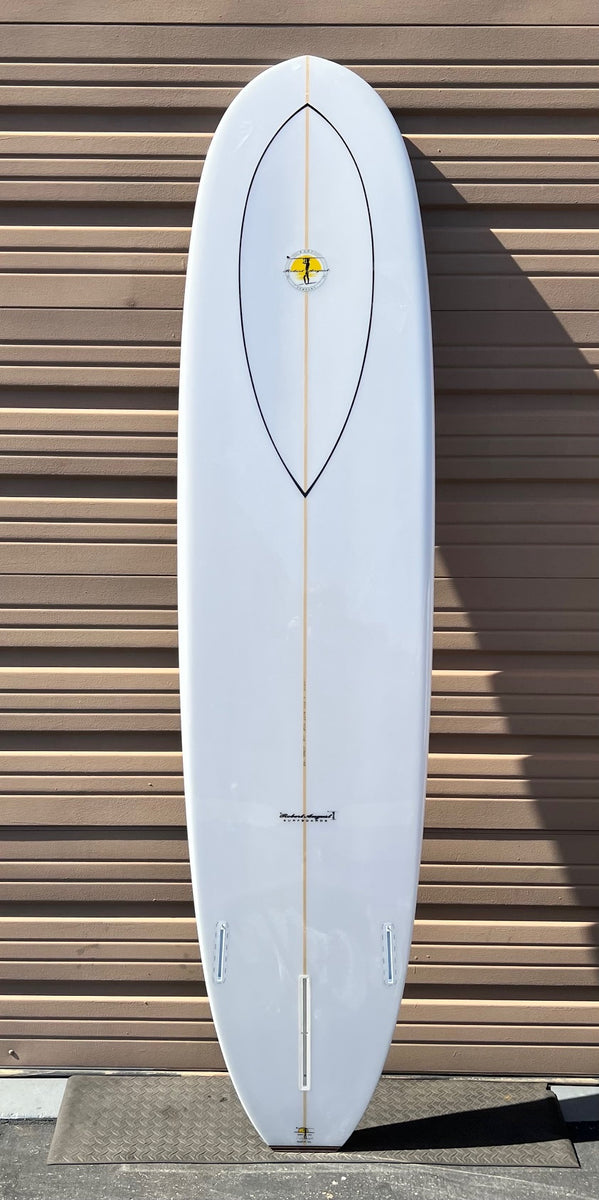 8'0” RA WIR Mini 2+1 Clear + Pinlines – Robert August Surf Company